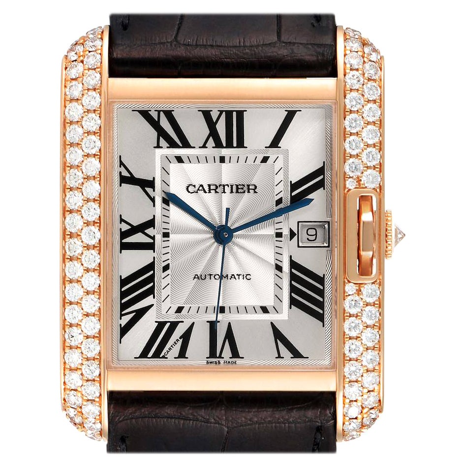 Cartier Tank Anglaise White Gold Diamond Ladies Watch WT100015 Box ...