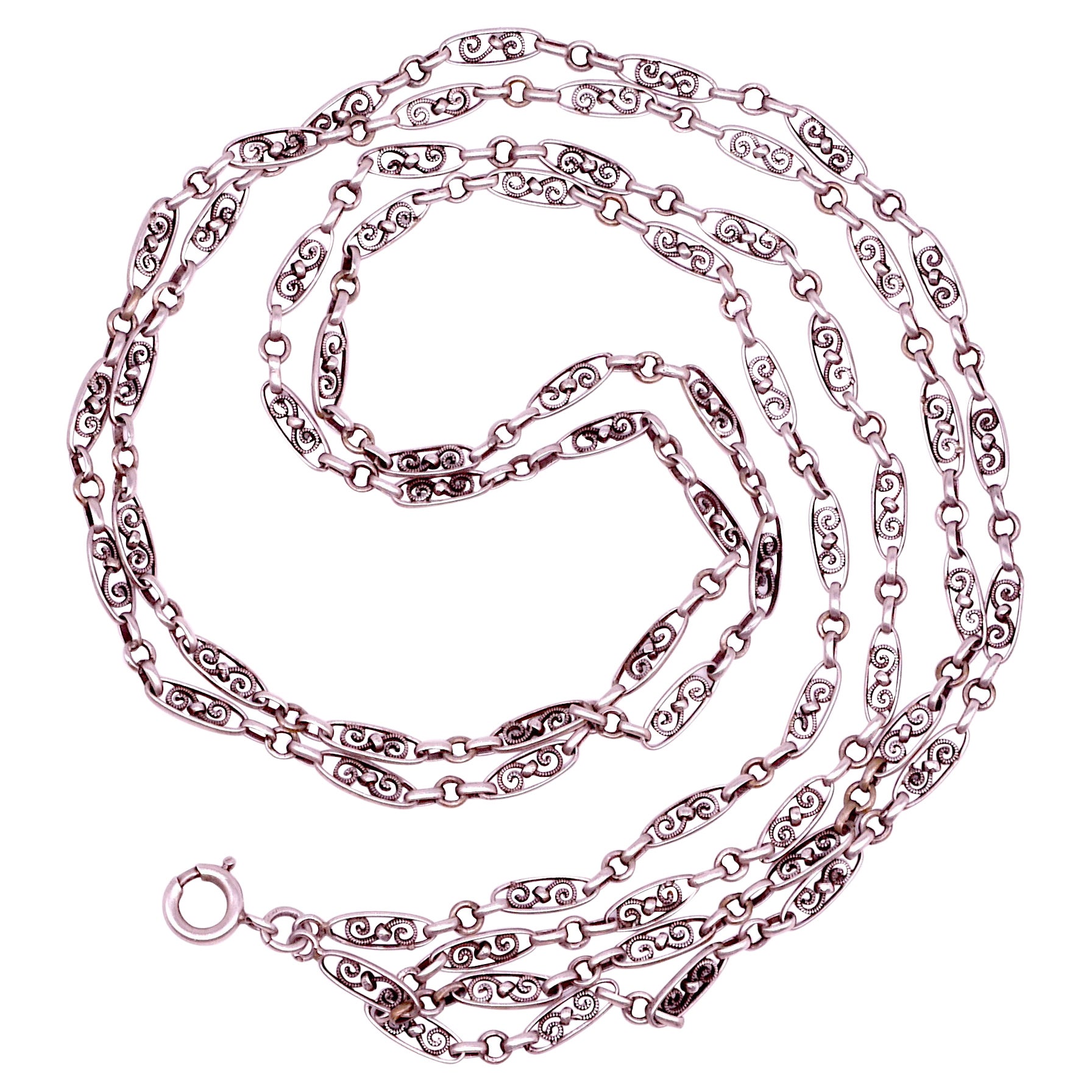 Sterling Silver Watch Chain, circa 1880 For Sale at 1stDibs | cadena ...