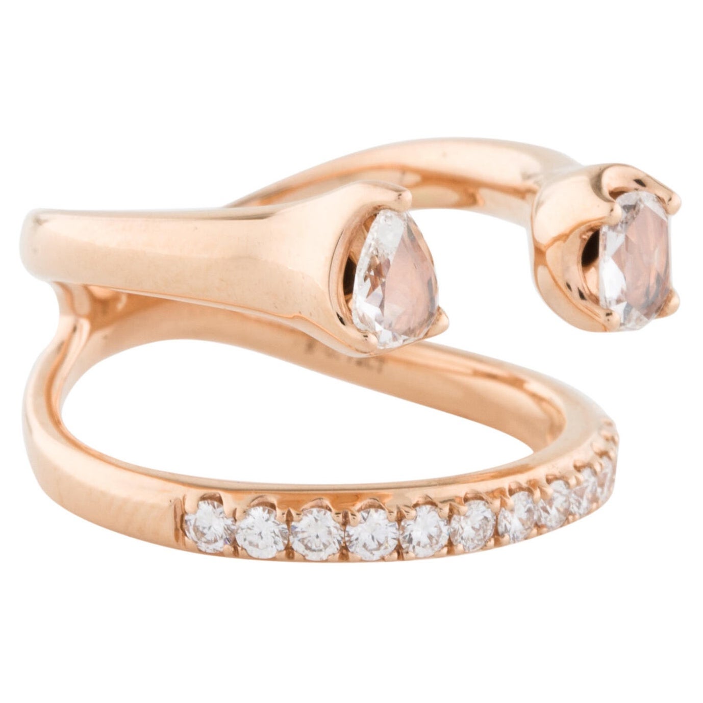 Art Deco Style 0.85ct Rose Cut Diamond 18k White Gold Ring For Sale at ...