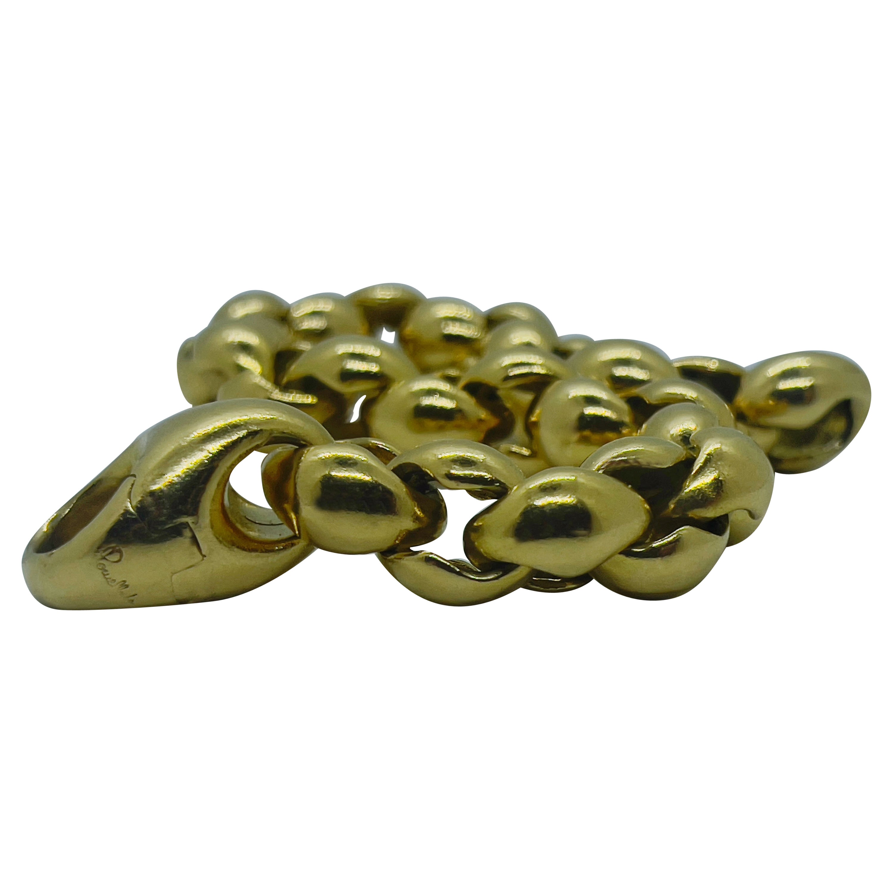 Pomellato Gourmette Diamond Gold Bracelet at 1stDibs