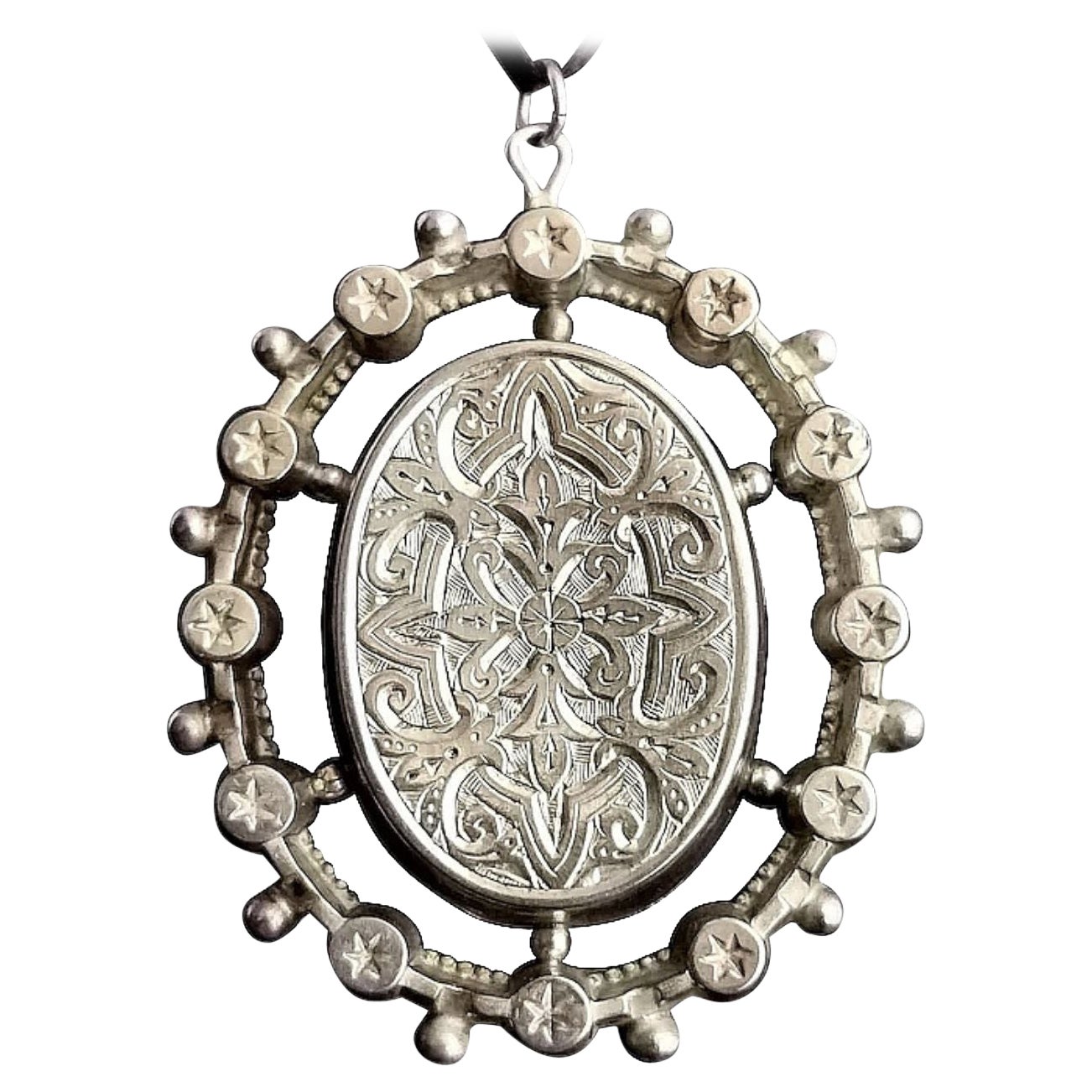 Antique Silver Victorian Purple Paste Pendant, circa 1900 For Sale at ...