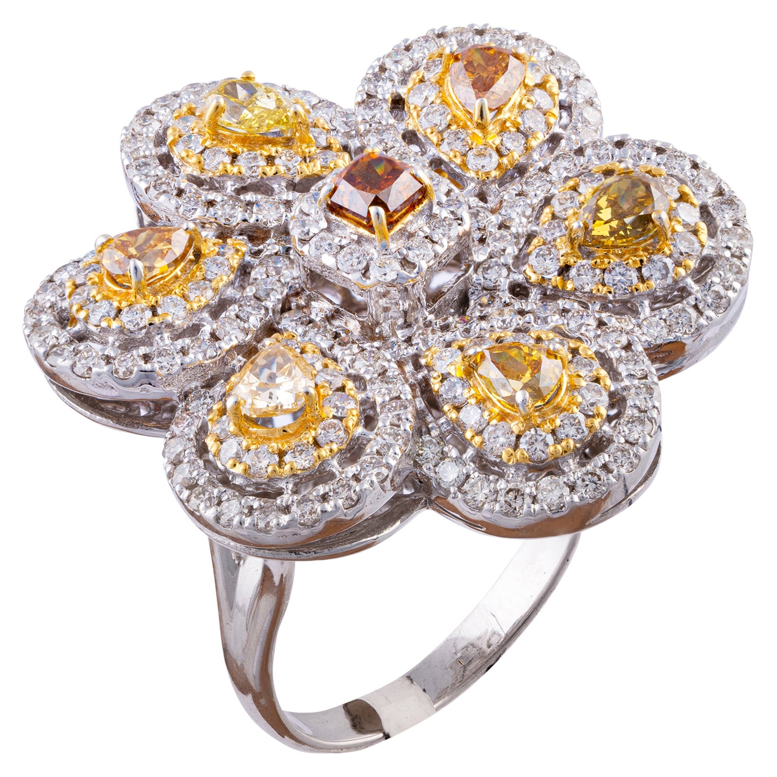 Gold Orb Cocktail Ring with Diamonds at 1stDibs