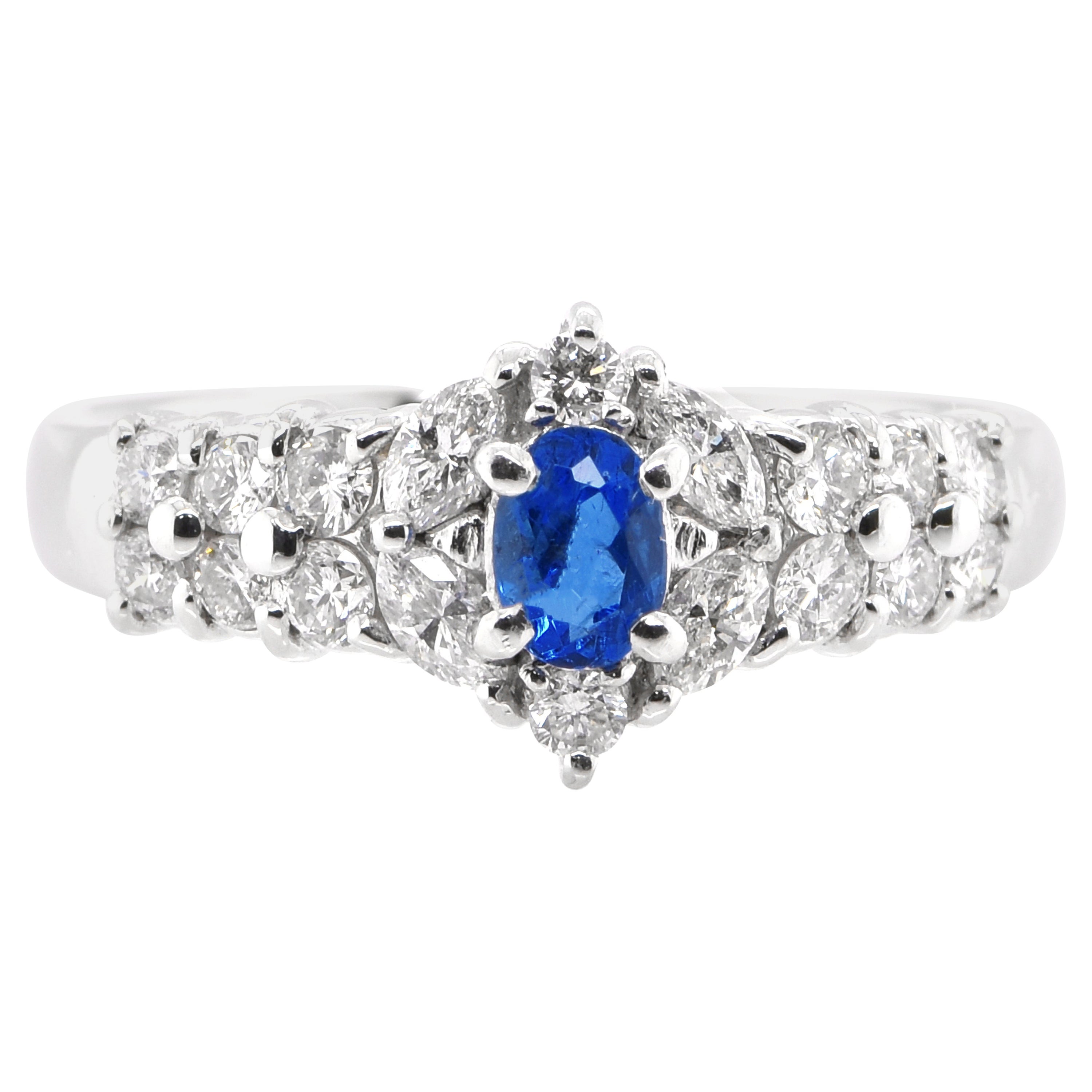 Very Rare 0.18 Carat Natural Hauynite and Diamond Ring Set in Platinum ...
