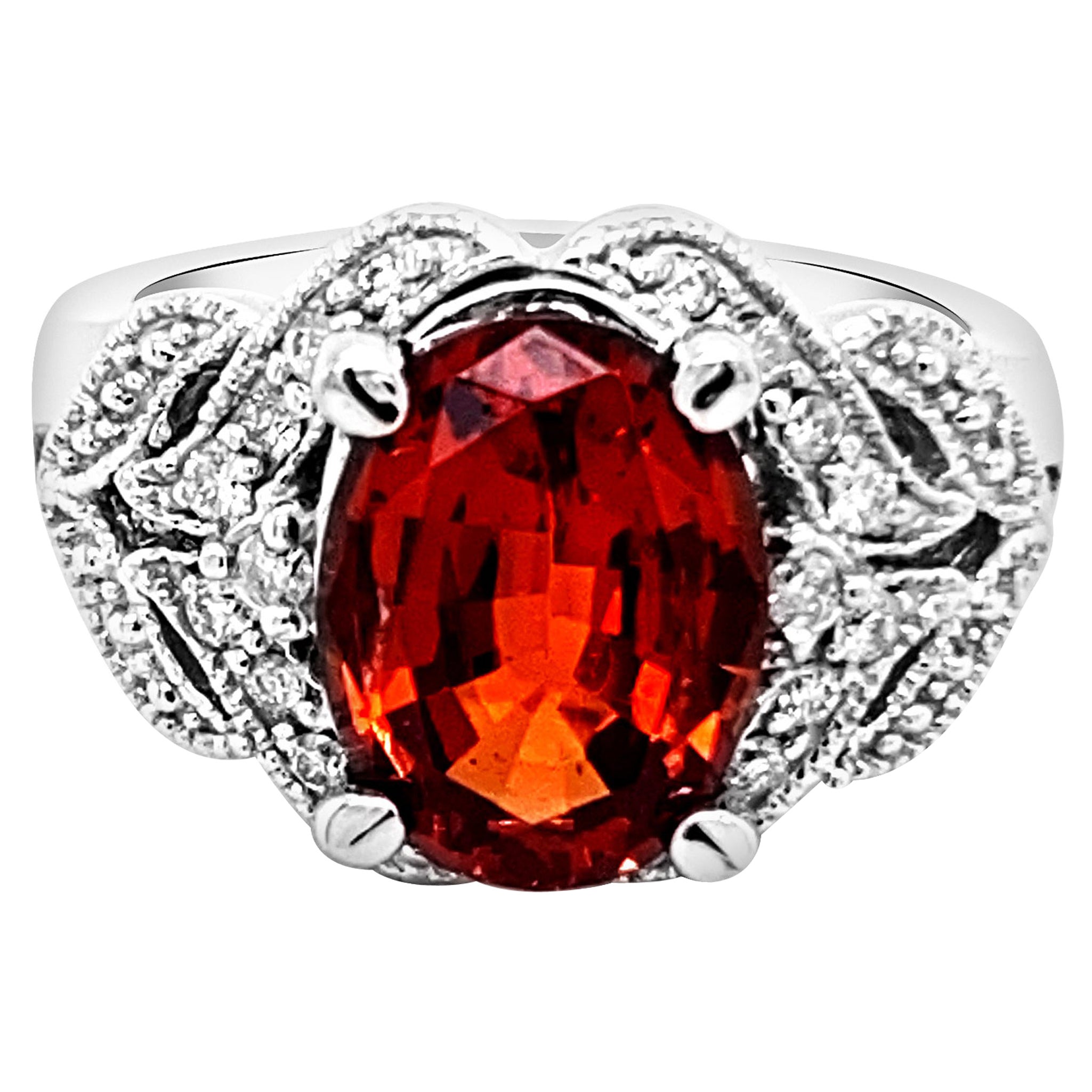 6.02 Carat Malaya Garnet Gold Tuscany Ring For Sale at 1stDibs