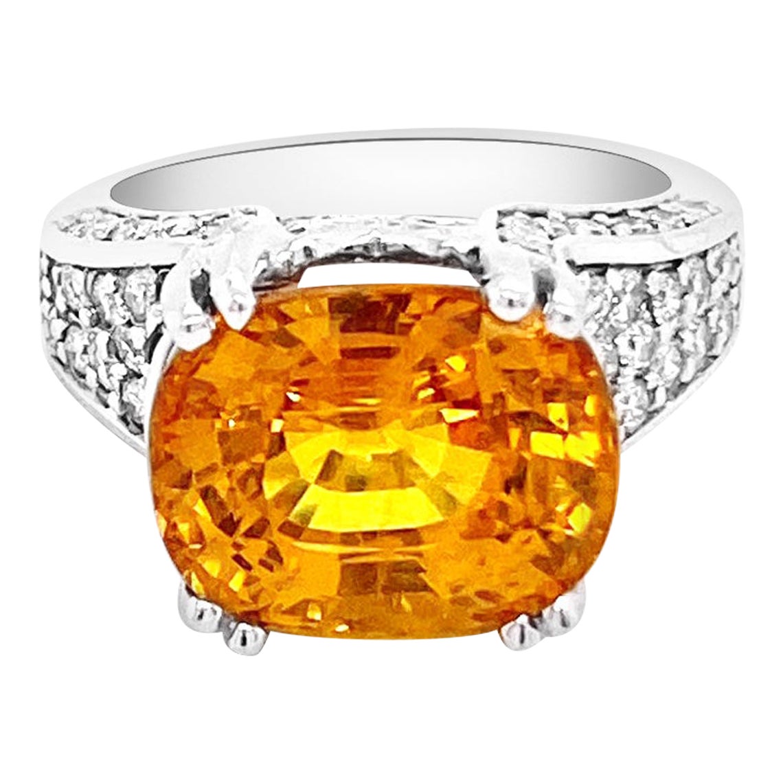 2.31ct Natural Yellow Ceylon Sapphire 14K Yellow Gold Ring For Sale at ...