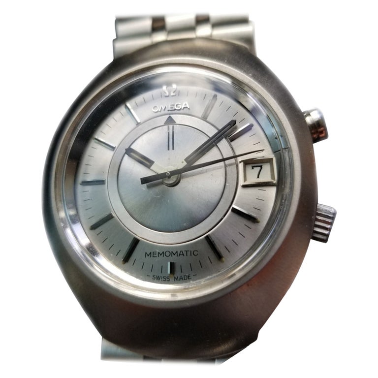 Mens Omega Memomatic 166.071 Automatic Alarm w/Date 1970s Vintage LV648 ...