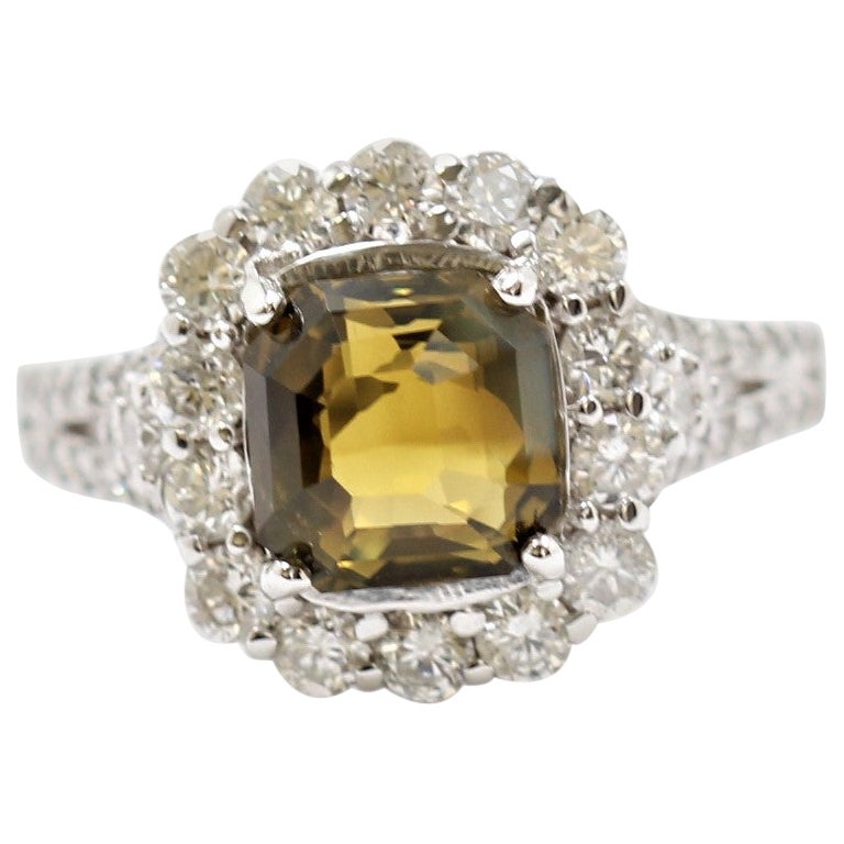 3.14ct Alexandrite 14K White Gold Ring 4.21gm For Sale at 1stDibs