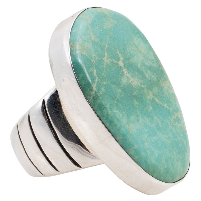 Navajo Blue Diamond Turquoise Ring at 1stDibs
