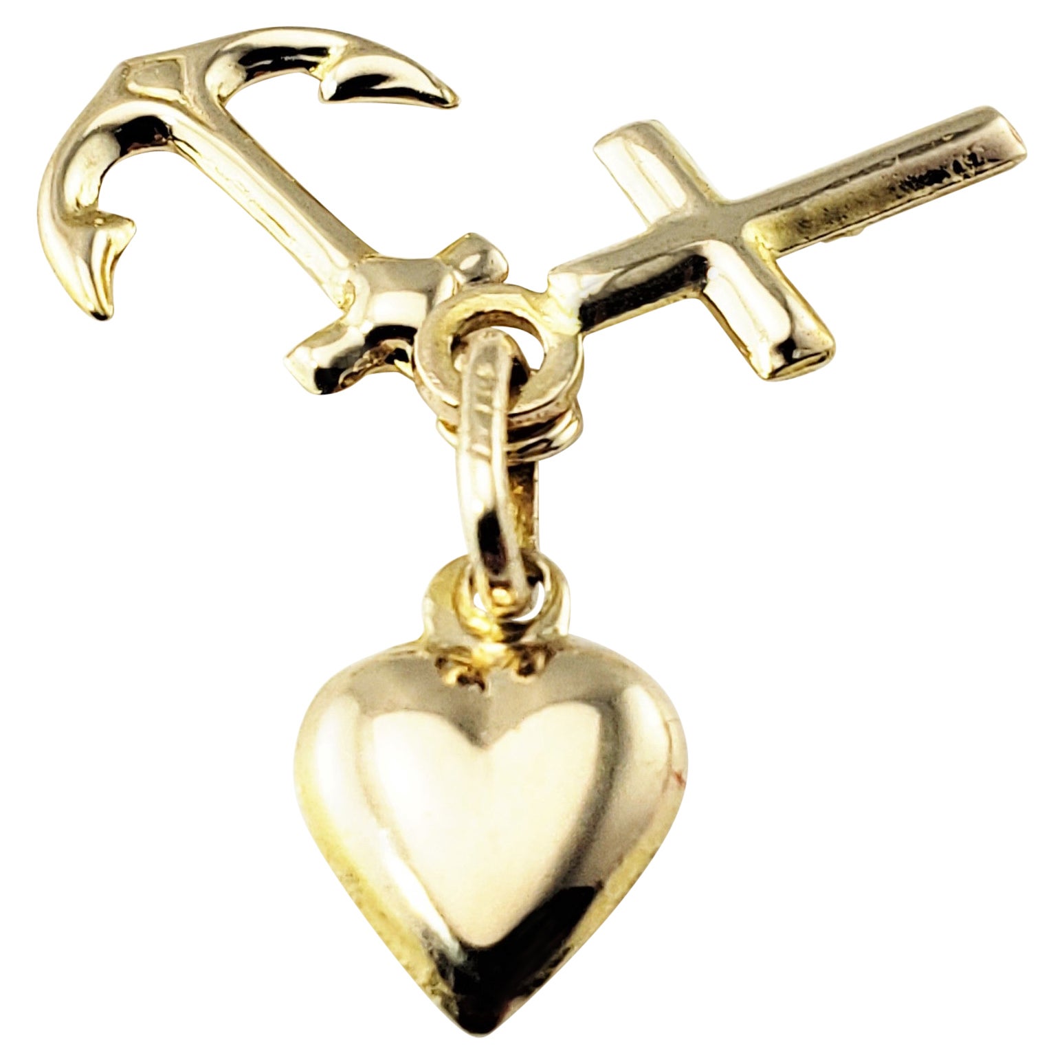 14 Karat Yellow Gold Faith, Hope and Charity Charm For Sale at 1stDibs