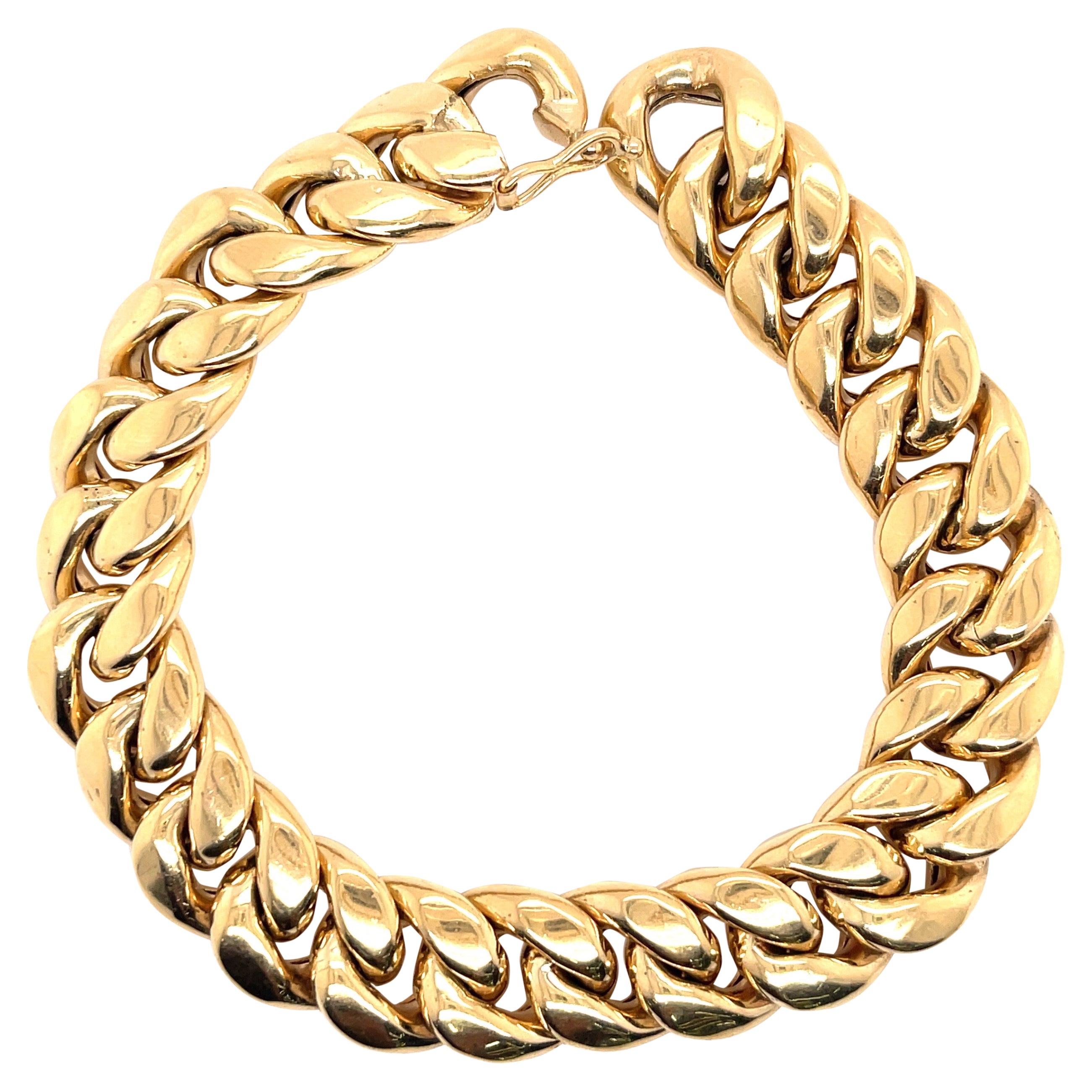 Italian Gold Link Bracelet For Sale at 1stDibs