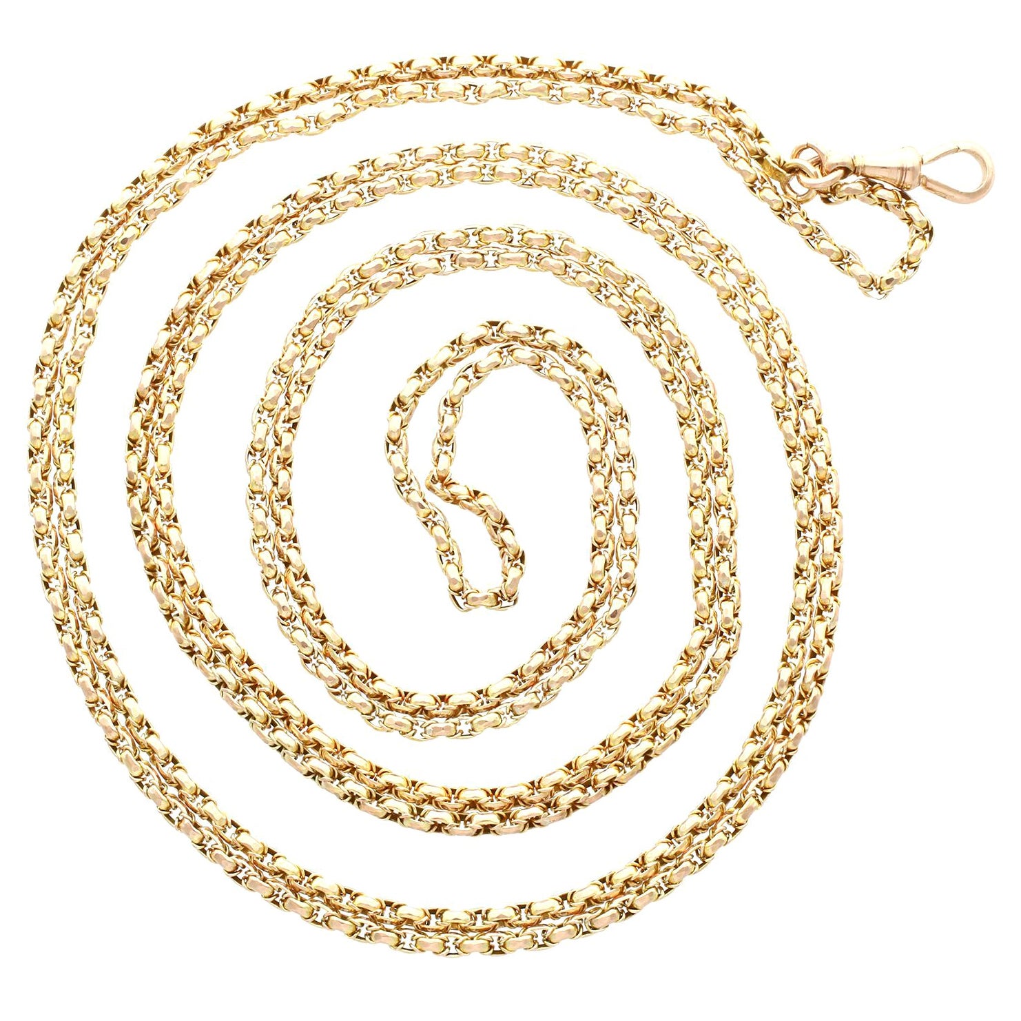 French 60 Inch Long Antique Yellow Gold Chain at 1stDibs