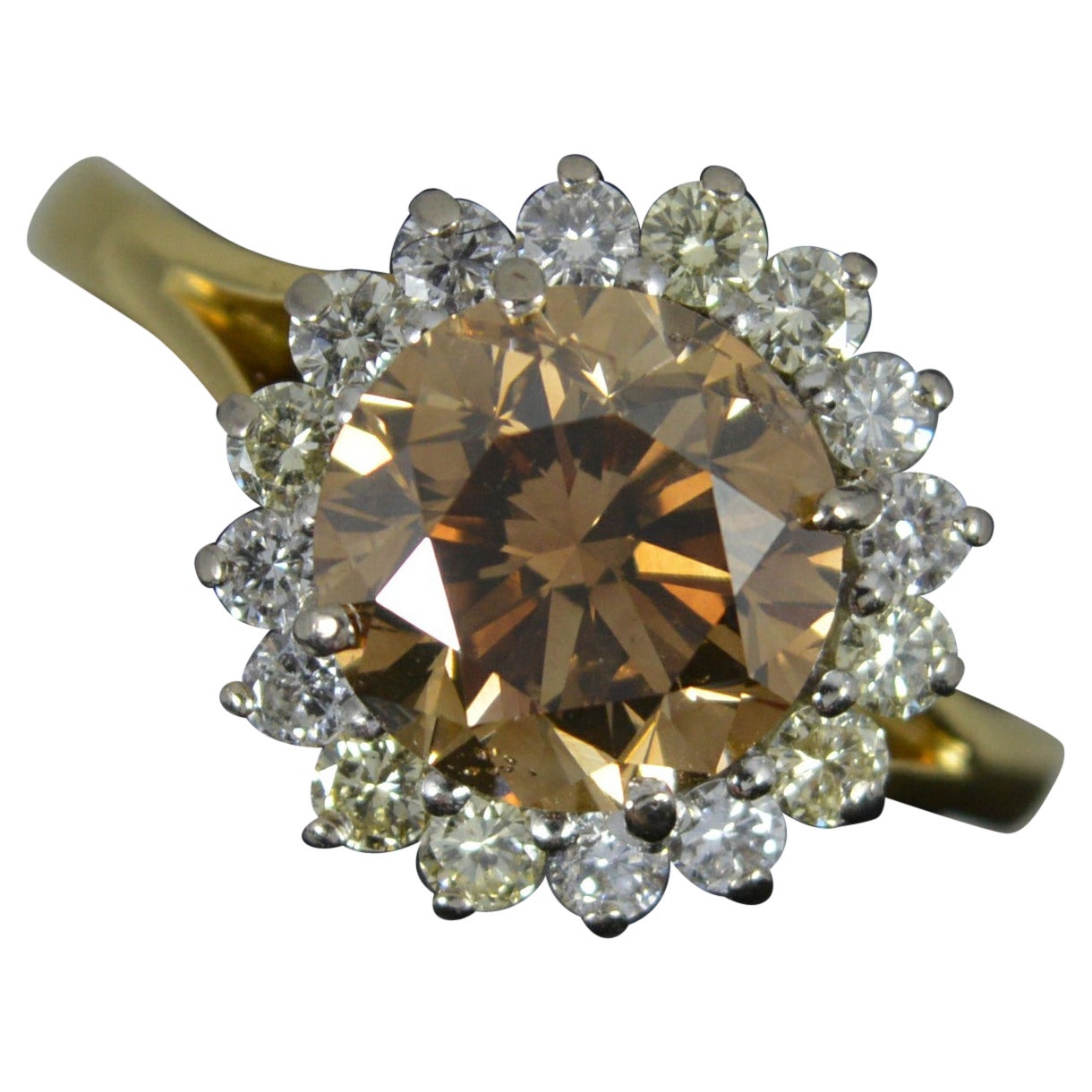 Champagne Diamond Engagement Ring For Sale at 1stDibs | champagne ...