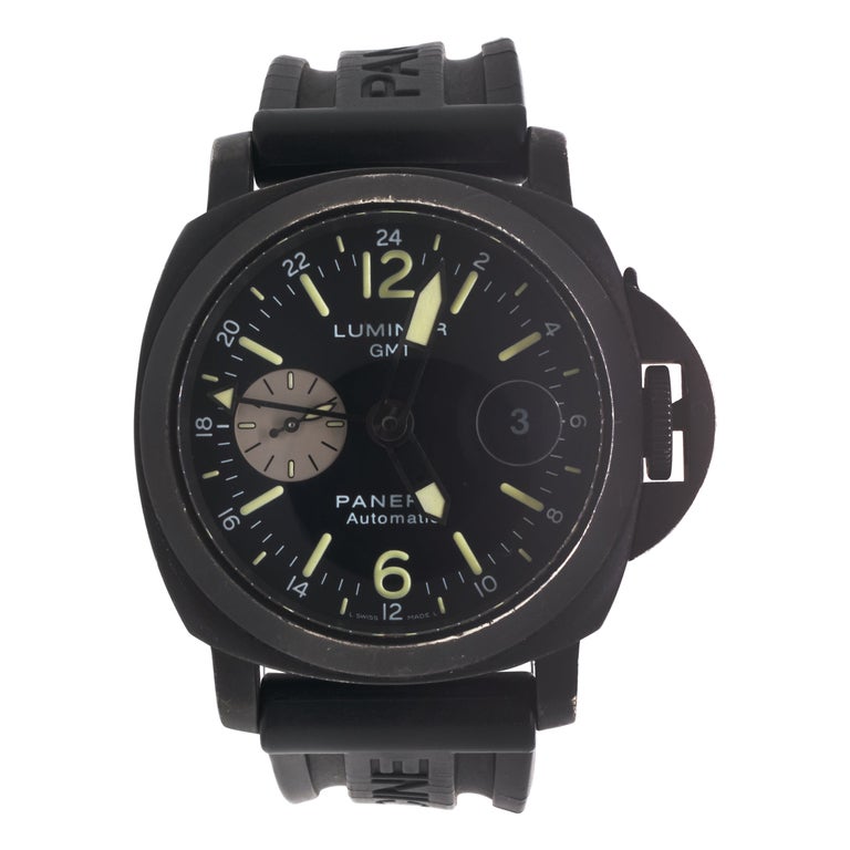 Panerai Black Stainless Steel GMT PAM 88 For Sale at 1stDibs | panerai ...