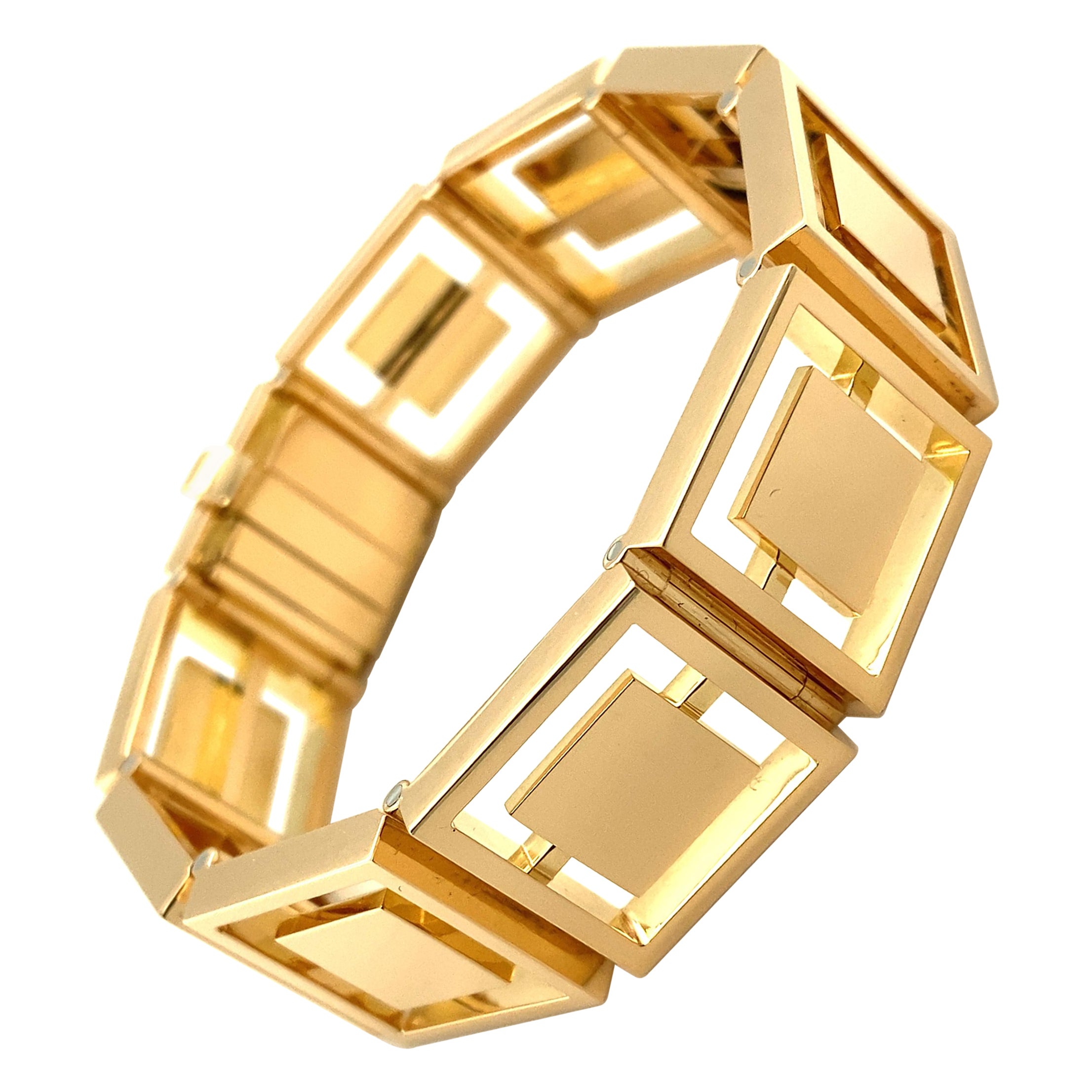 Swiss Modern Gold Bracelet by Trudel For Sale at 1stDibs