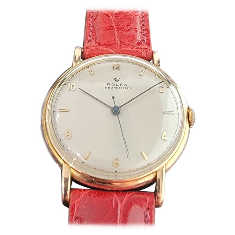 Mens Rolex Precision Ref 4282 14ct Solid Gold Manual Wind 1940s Swiss ...