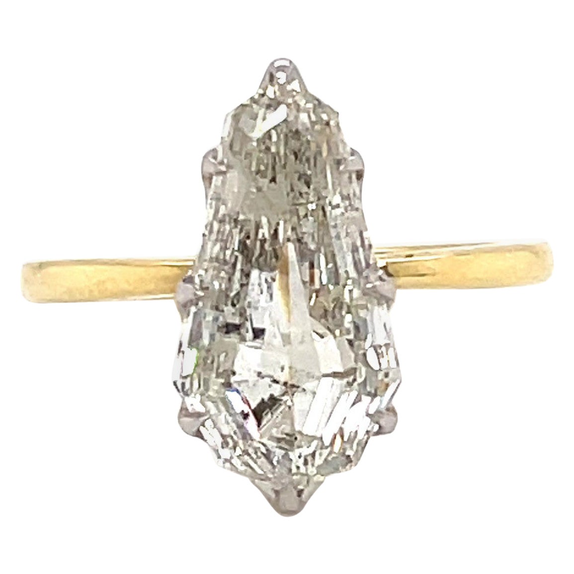 GIA 3.58 Carat Shield Cut Diamond Solitaire Ring at 1stDibs | shield ...