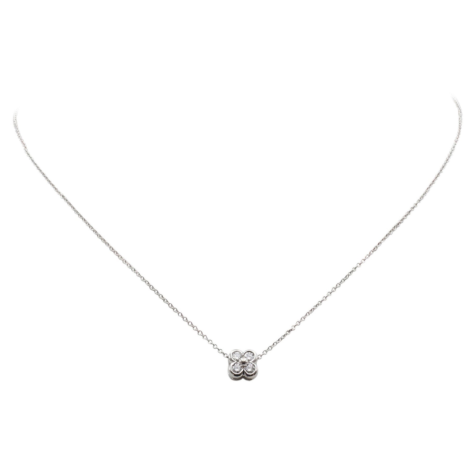 Tiffany and Co. Garden Flower Diamond Platinum Necklace For Sale at ...