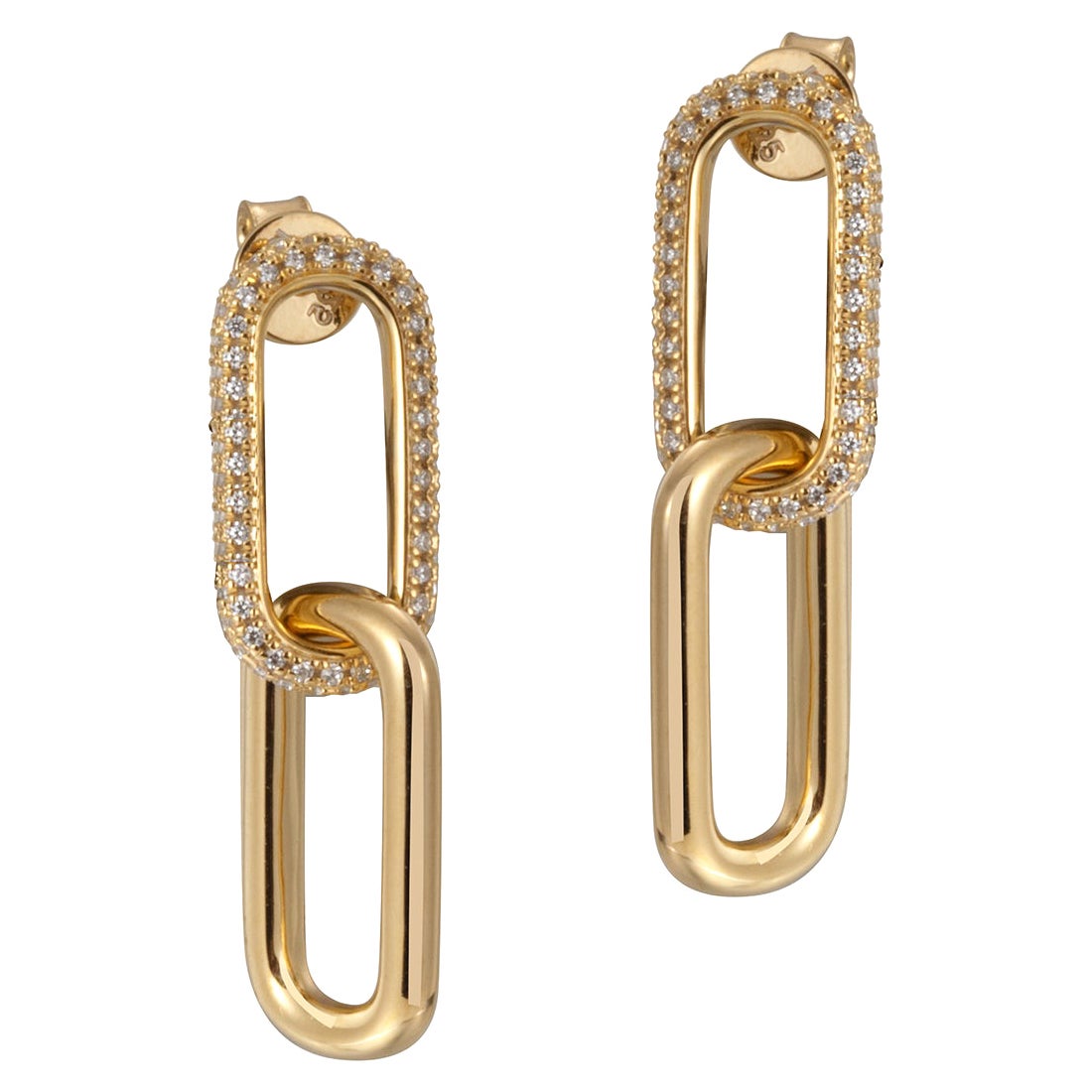Pave Paperclip Earrings For Sale at 1stDibs