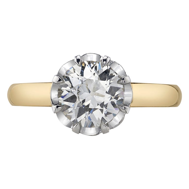 Handcrafted Jolene Old European Cut Diamond Ring by Single Stone at 1stDibs