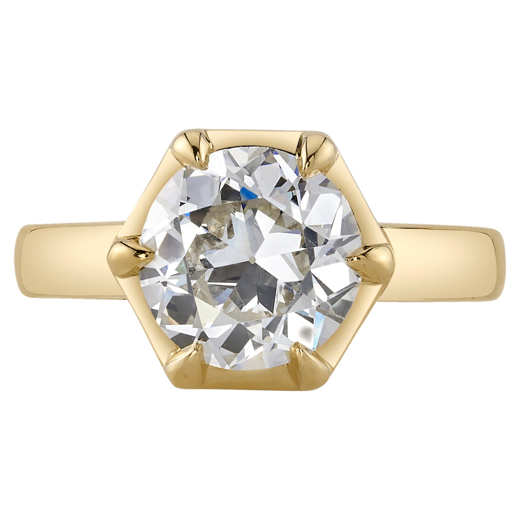 Single Stone 18 Karat Yellow Gold Emerald Cut Diamond Cori Ring For ...