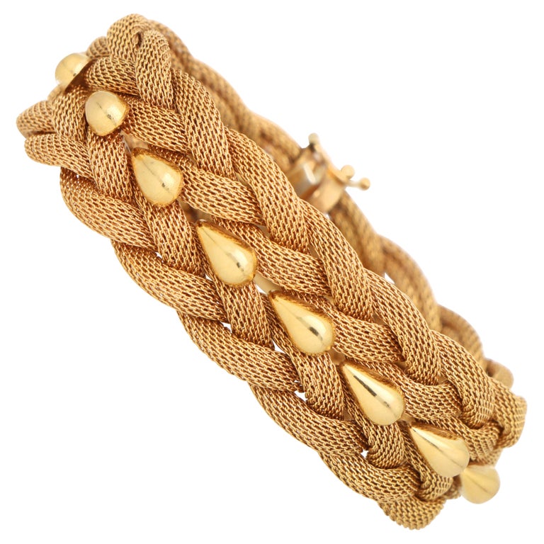 Vintage Woven Rope Bracelet Set in 18k Rose Gold at 1stDibs