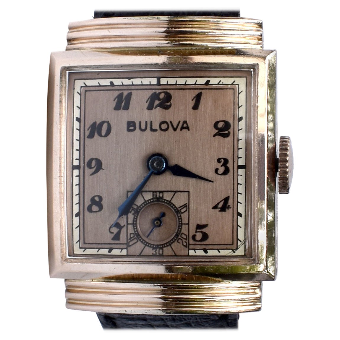 Art Deco 14k Rolled Rose GF Gents Wristwatch, c1940, Bulova, Fully ...