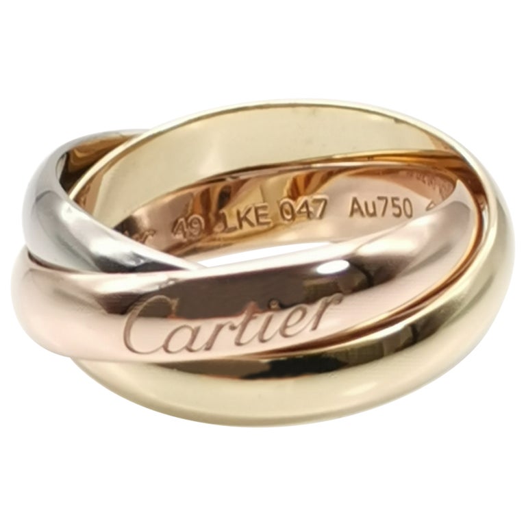 Cartier Tri Color Trinity Band Ring at 1stDibs