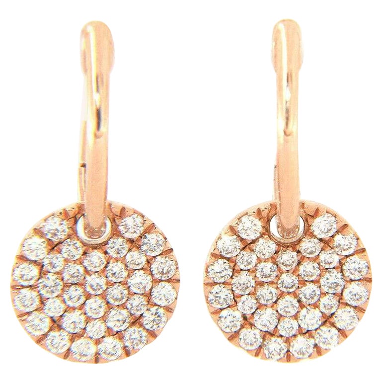 New Gabriel and Co. 0.49ctw Pave Diamond Disc Dangle Hoop Earrings in ...