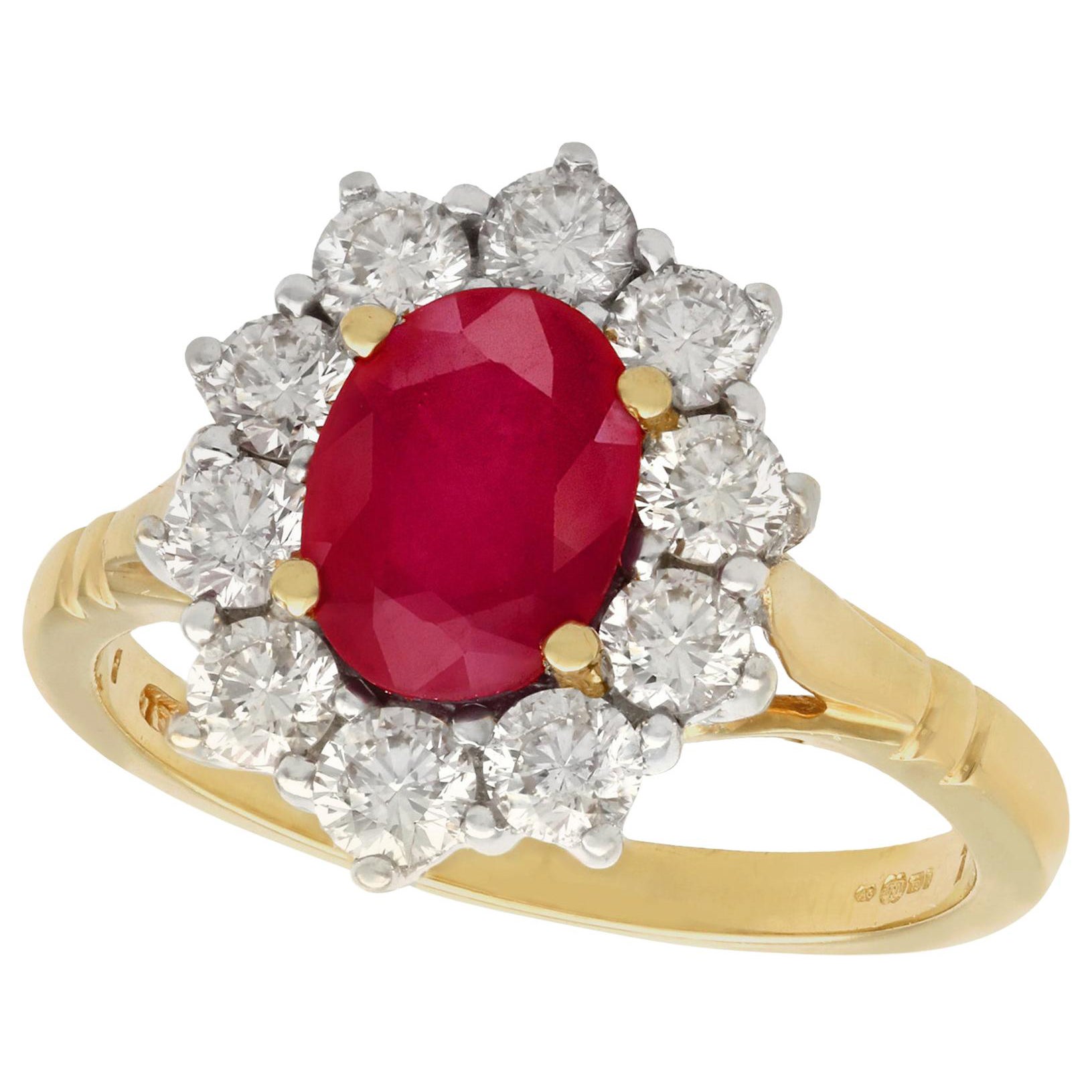 Crowned Heart Diamond Ruby Rare Ring For Sale at 1stDibs