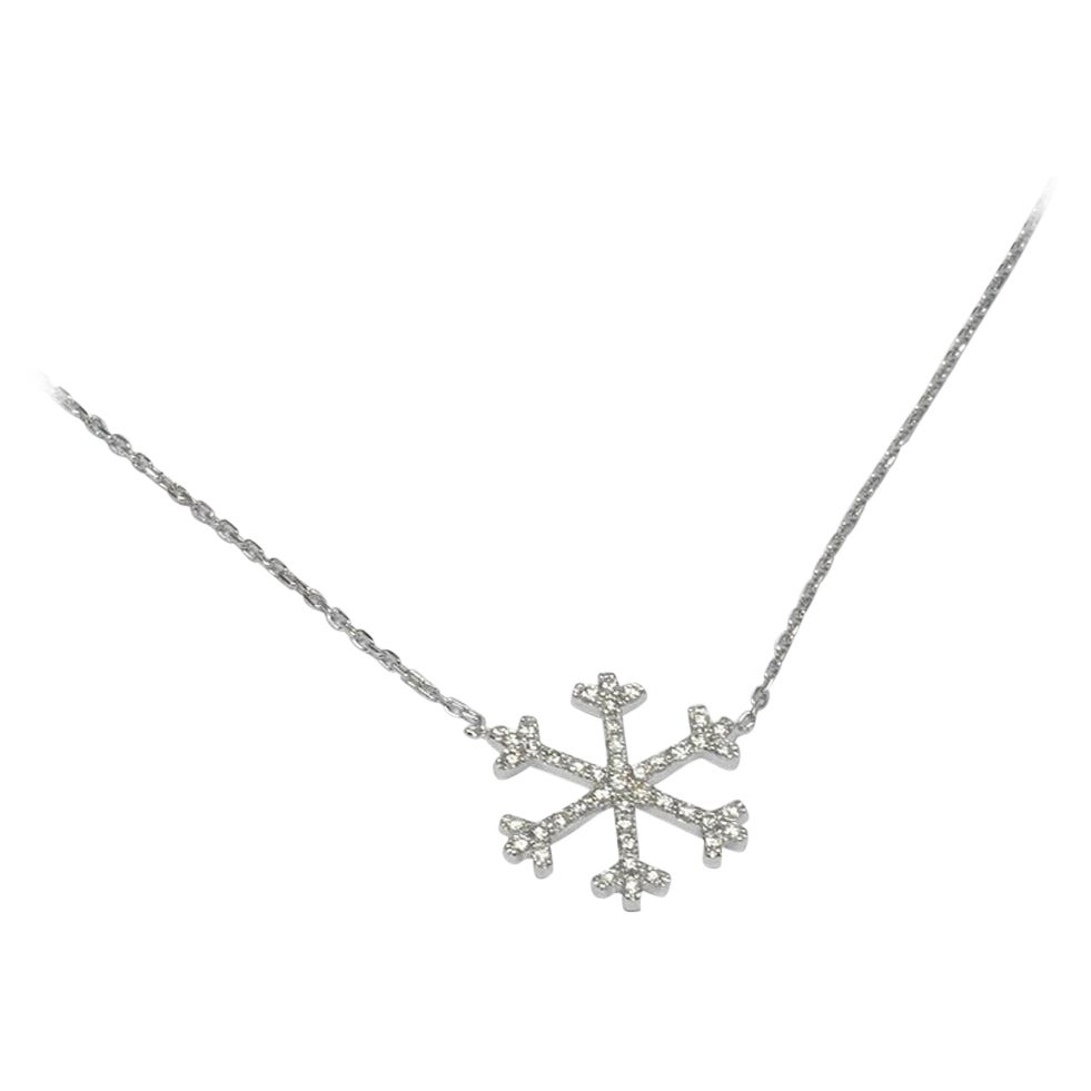 Diamond Snowflake Necklace For Sale at 1stDibs