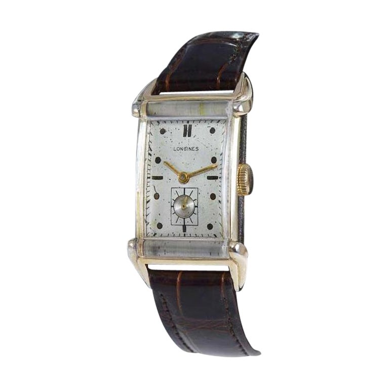 Longines Rare Art Deco Tank with Unique Original Crystal and Circa 1940 ...