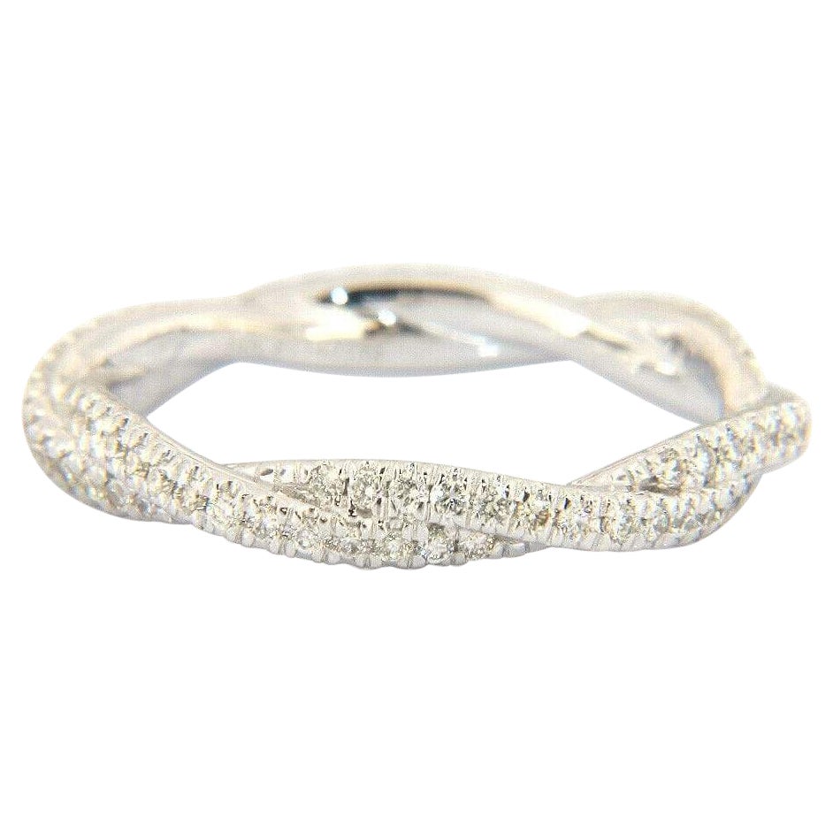 Customizable Braided Diamond Ring, 14 Karat Gold Twisted Wide Band ...