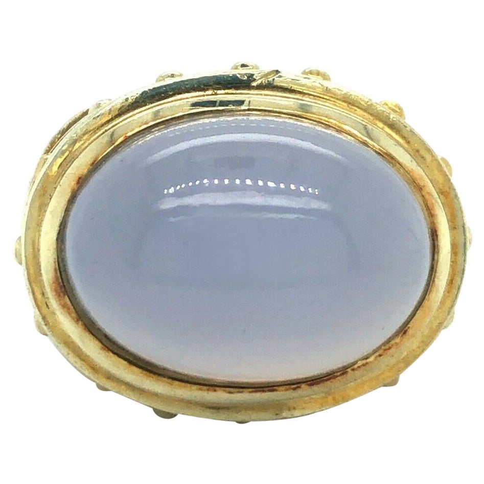 Cartier Large Chalcedony White Gold Ring For Sale at 1stDibs