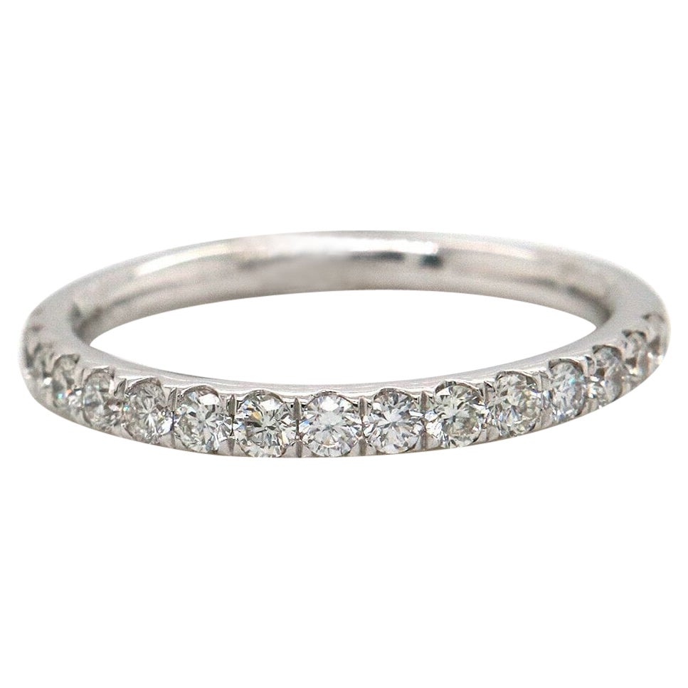 New Men's 18k White Gold 0.50ctw Burnish Set Diamond Solitaire Dome ...