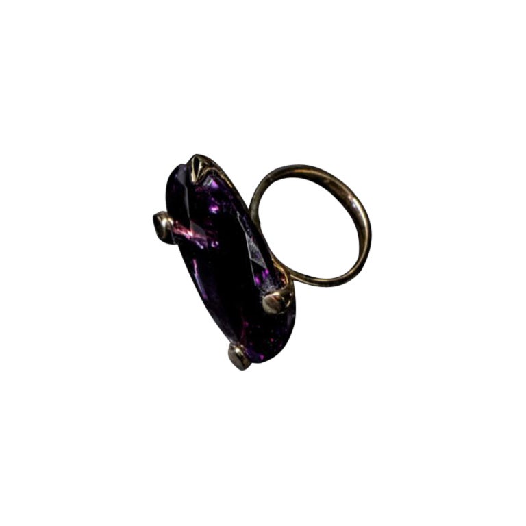 Ring mit Amethyst aus 18k Gold mit Amethyst, personalisierbar, im ...