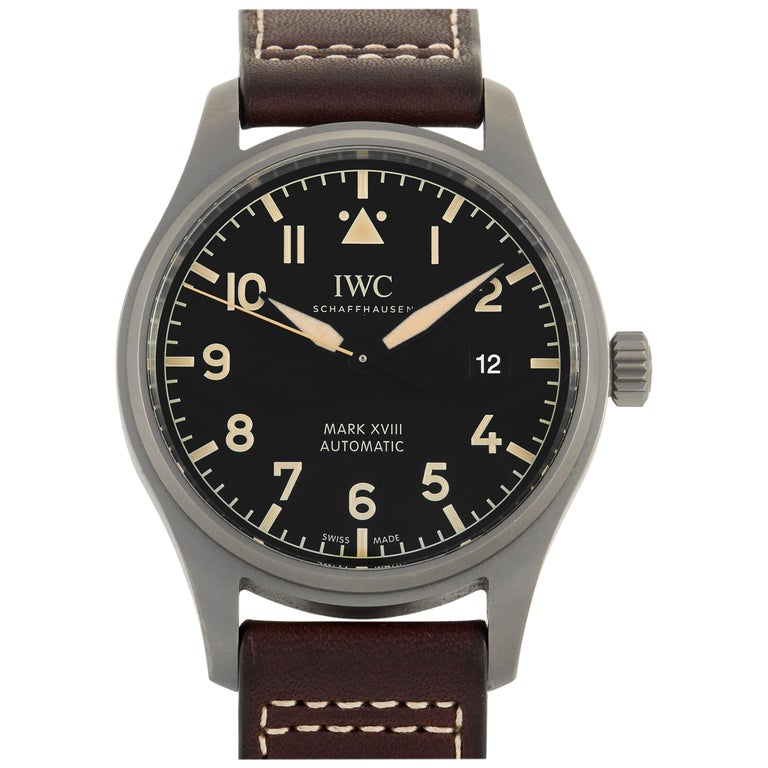 IWC Pilot Mark XVIII Heritage Titanium Watch 327006 at 1stDibs