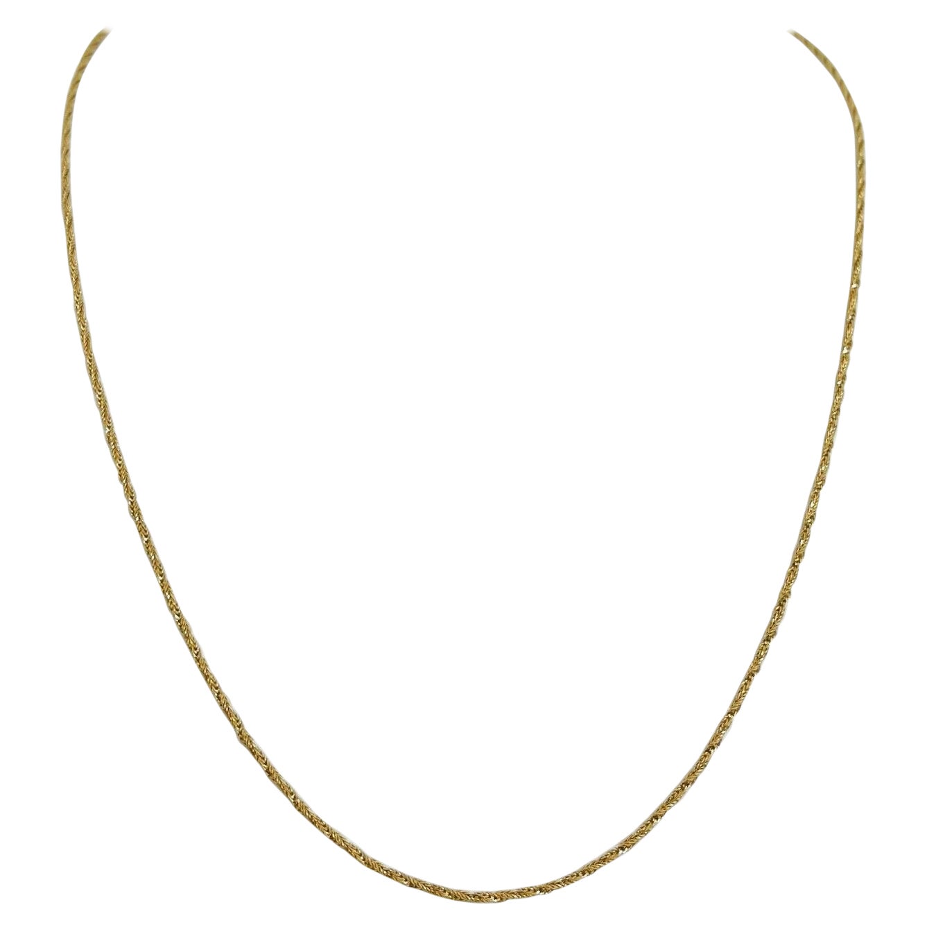 Double Braided Gold Rope Necklace with Square Knot at 1stDibs