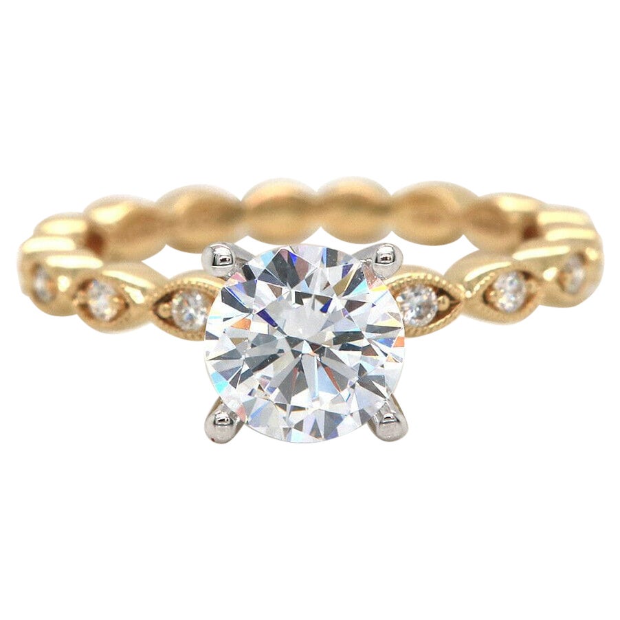 New Gabriel and Co. Diamond Straight Semi Mount Ring in 18K White Gold ...