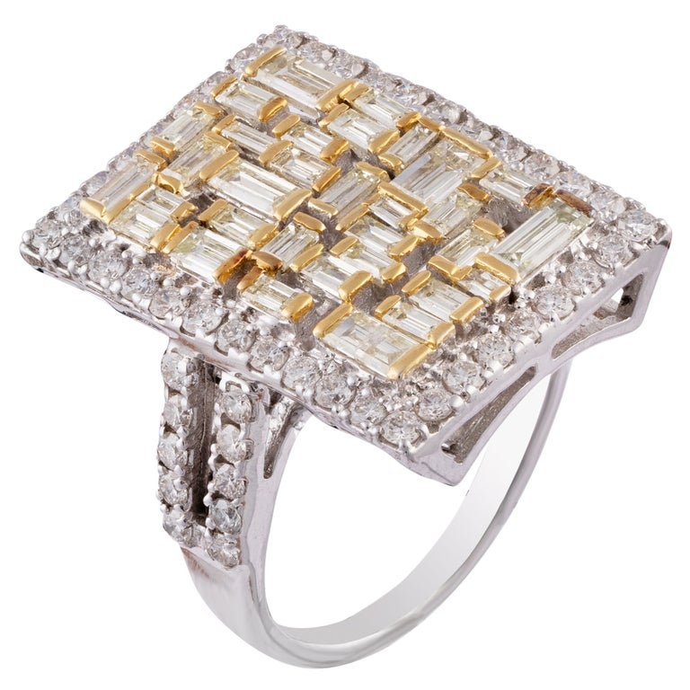 14k gold 1.04 Round Diamond 1.52cts Fancy diamond Ring For Sale at 1stDibs