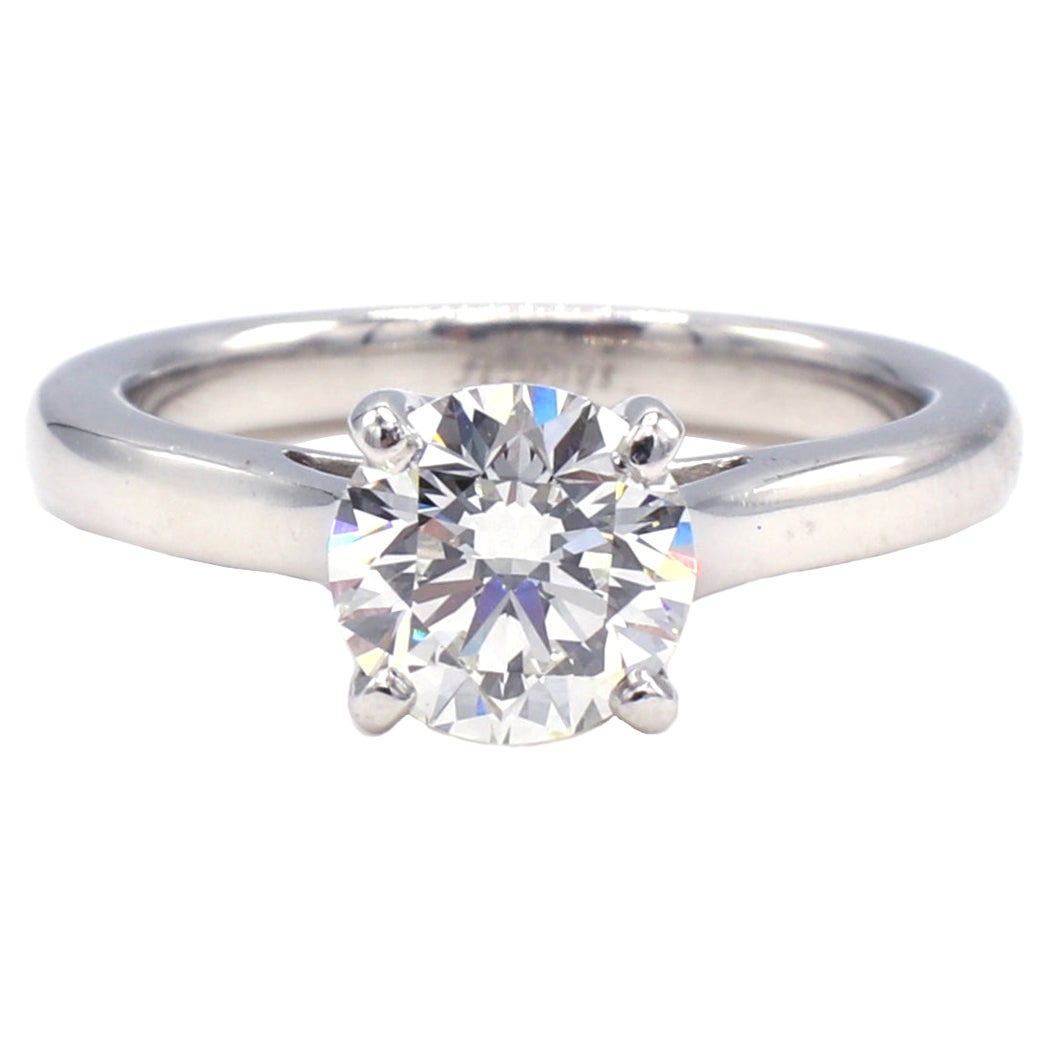 Tiffany and Co. Round Diamond Engagement Ring 1.39 Carat D VS1 Platinum ...