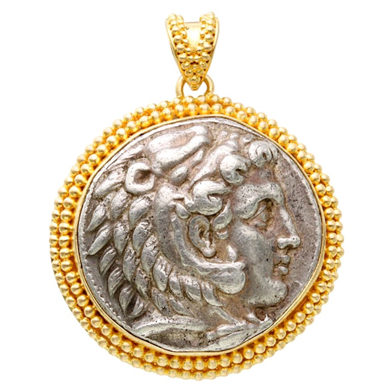 4th Century BC Authentic Alexander The Great Coin 18K Gold Pendant at ...