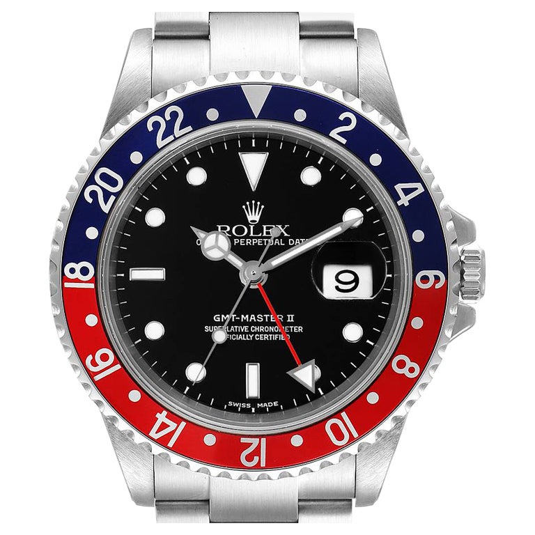 Rolex GMT Master II Pepsi Red and Blue Bezel Steel Mens Watch 16710 For ...