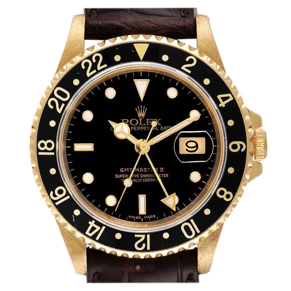 Rolex Yellow Gold GMT-Master II Automatic Wristwatch Ref 16718 For Sale ...