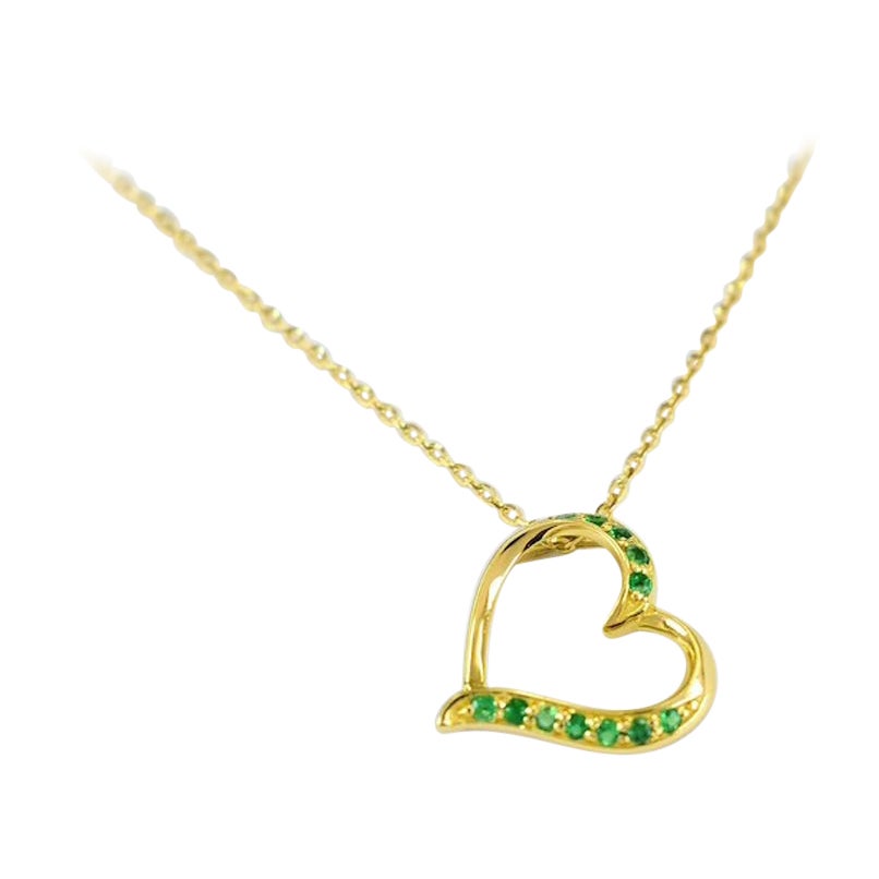 Prime Classic 14 Karat Gold Heart Necklace Charm Puff Domed at 1stDibs