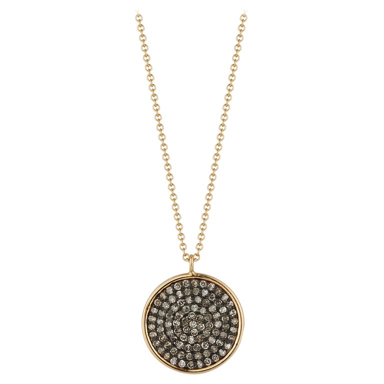 Diamond Disc Pendant For Sale at 1stDibs
