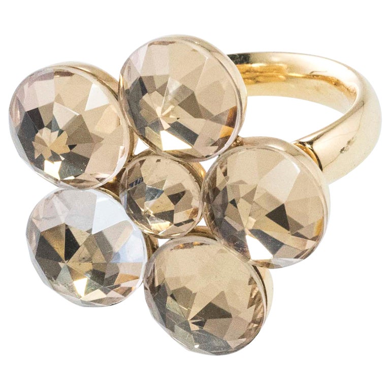 18 Kt Pink Gold and Rock Crystal Cocktail Ring For Sale at 1stDibs