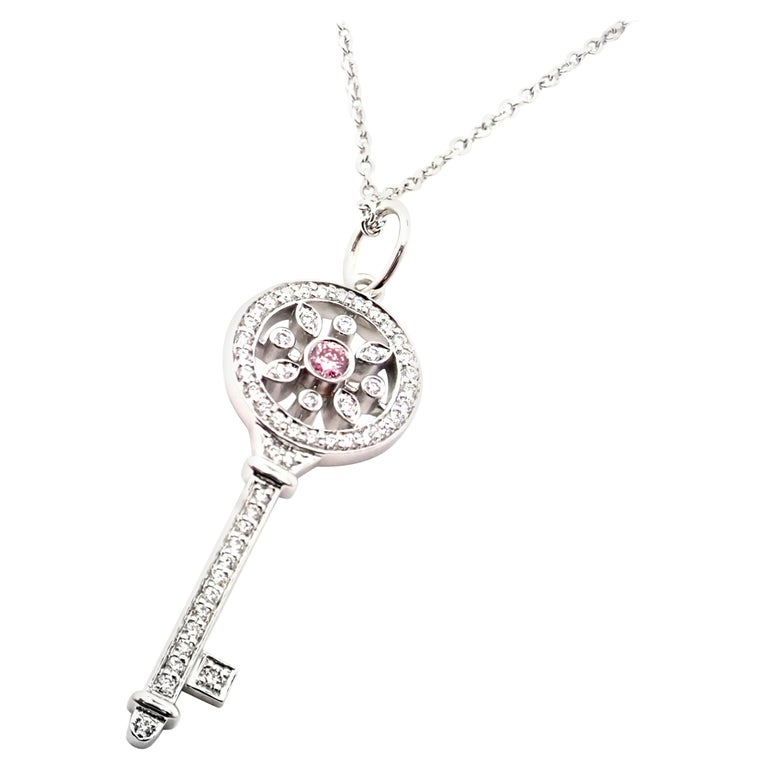 Tiffany and Co Kaleidoscope Fancy Pink White Diamond Key Pendant ...