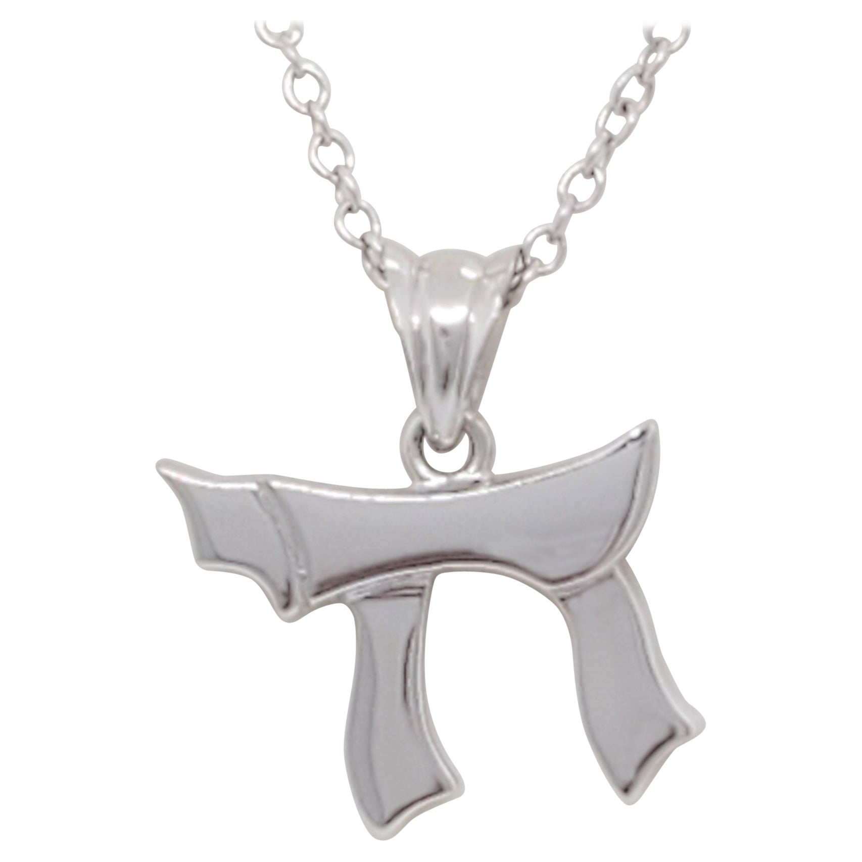 Custom-Made Diamond Jewish Chai Symbol White Gold Charm Pendant ...