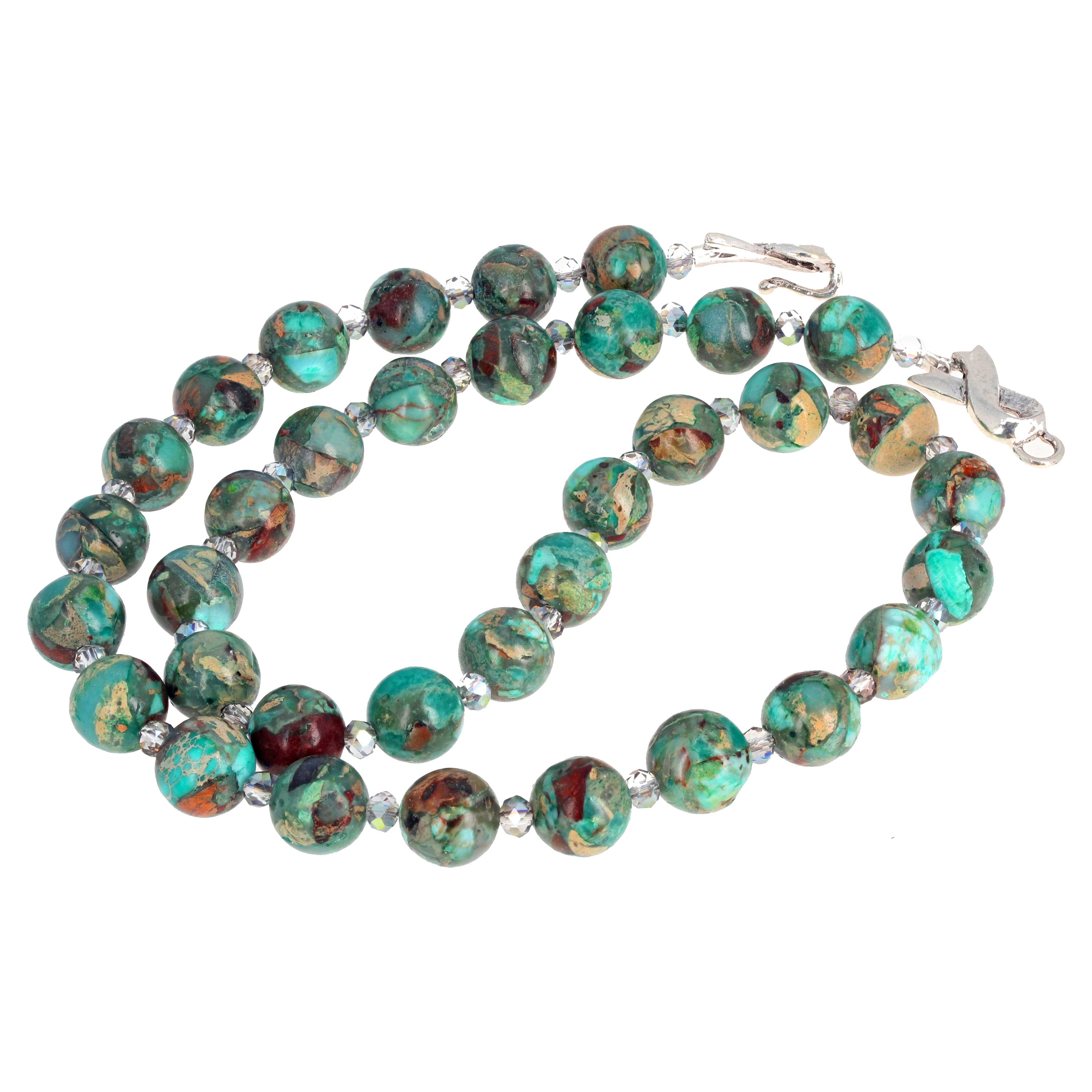 AJD Elegant Very Rare Blue Ocean Jasper and Apatite Necklace For Sale at 1stDibs | ocean jasper blue