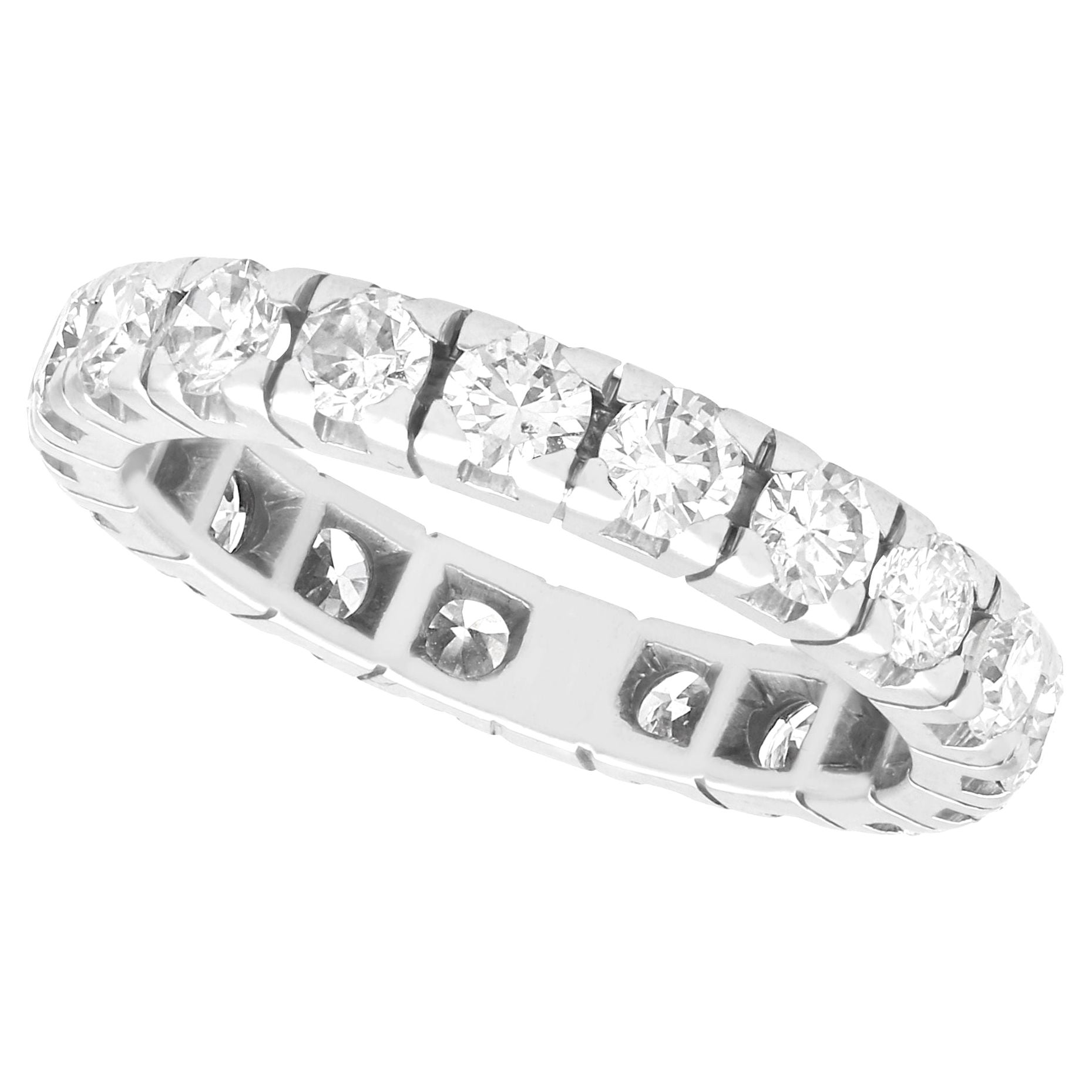 Vintage 1.60 Carat Diamond and White Gold Full Eternity Ring, Circa ...